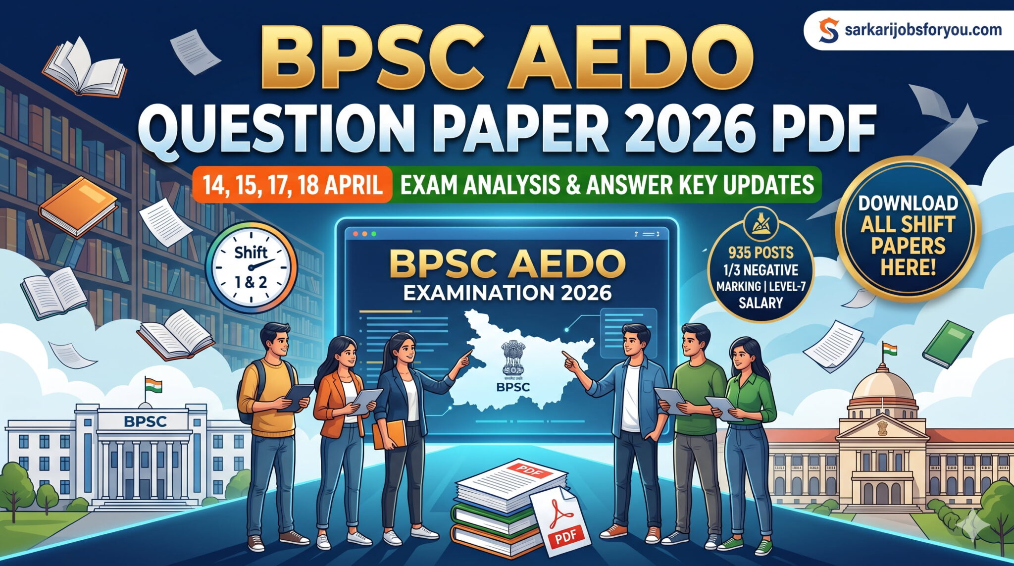 BPSC AEDO Question Paper 2026 PDF Download: 14, 15, 17, 18 April Exam ...
